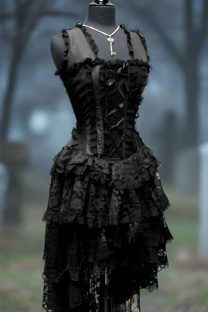 PARIS CABARET DRESS - BLACK TAFFETA – Shrine of Hollywood