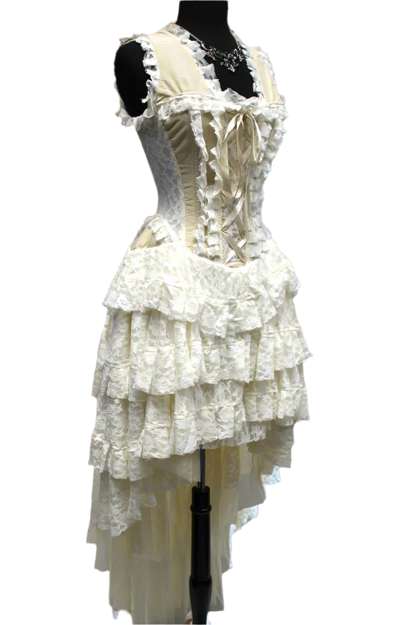 PARIS CABARET DRESS - IVORY TAFFETA – Shrine of Hollywood