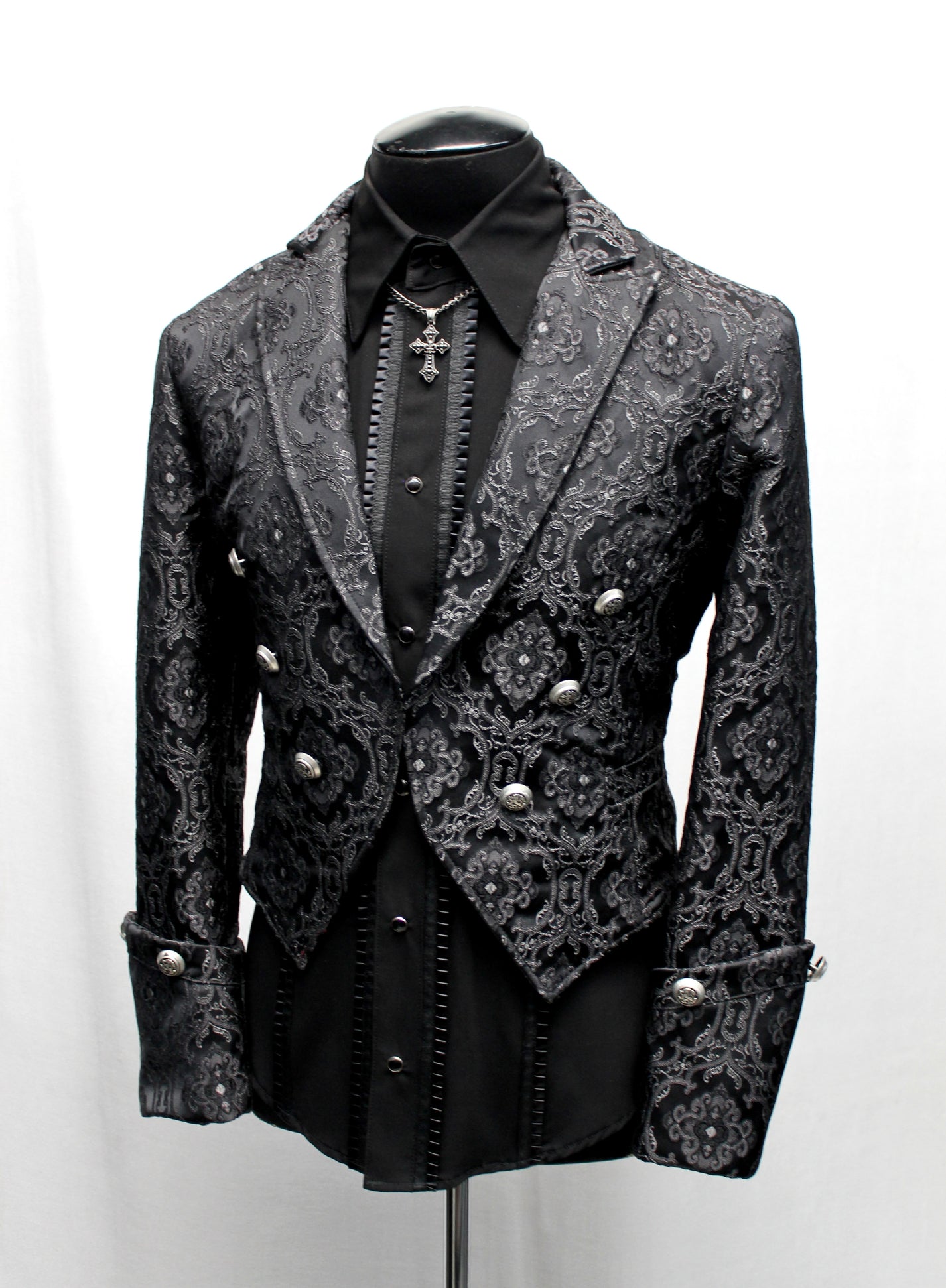 IMPERIAL JACKET - BLACK EDWARDIAN BROCADE – Shrine of Hollywood