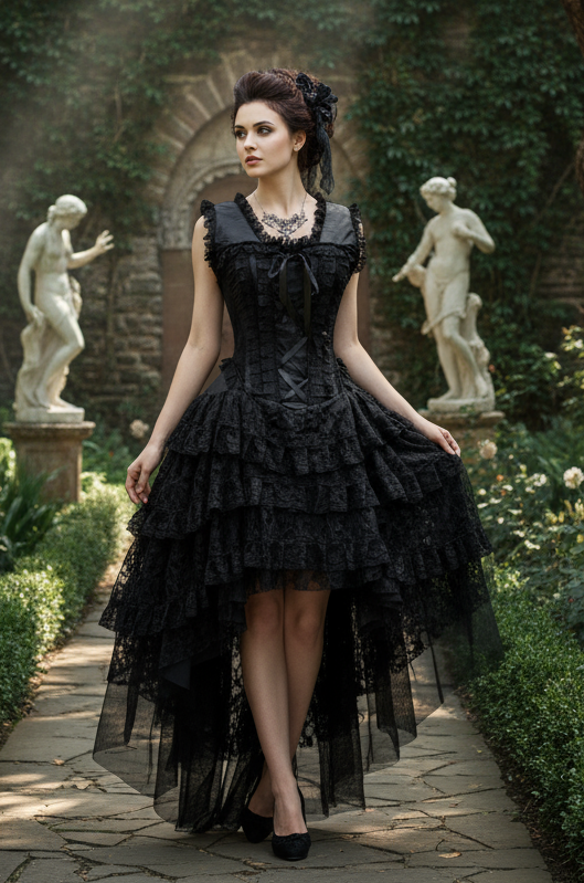 PARIS CABARET DRESS - BLACK TAFFETA – Shrine of Hollywood