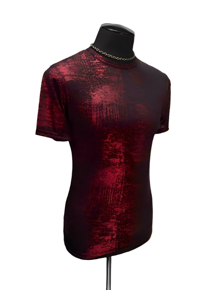 MEN'S SHORT SLEEVE TEE - METALLIC - RED – Shrine of Hollywood