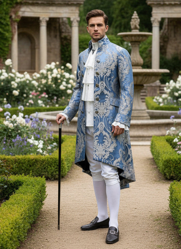 DRAGON COAT - ICE BLUE BROCADE – Shrine of Hollywood