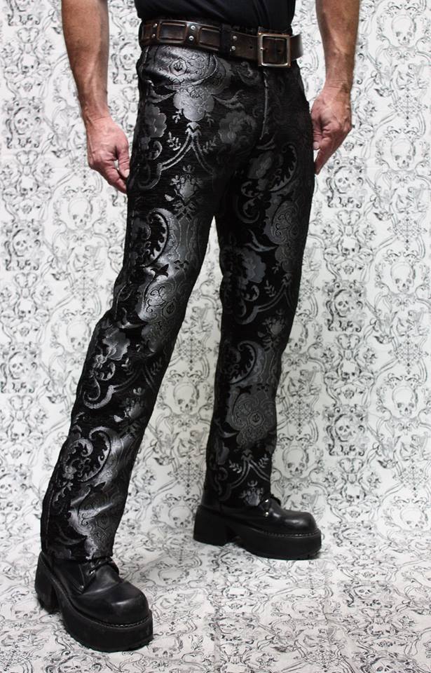 TAPESTRY PANTS - SILVER/BLACK – Shrine of Hollywood